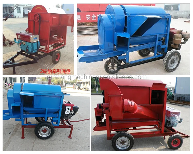 Mini Mobile Multi Agricultural Rice Millet Thresher Threshing Machine ...