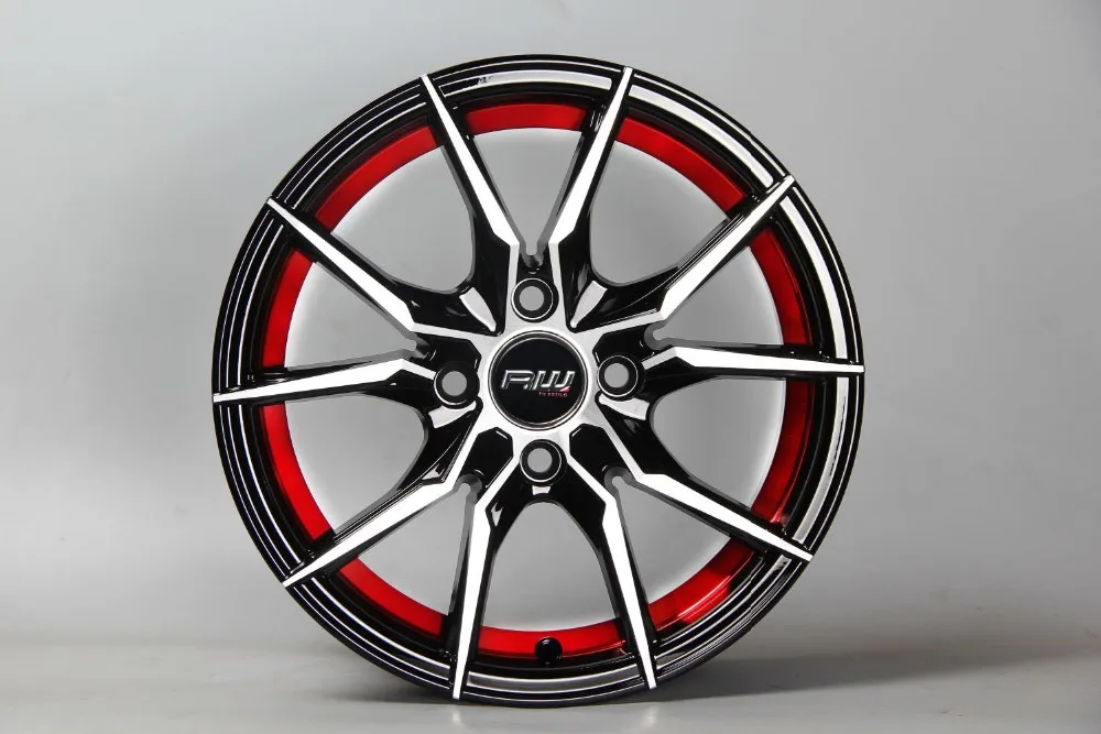 15 Inch Red Undercut Black Machine Face Wheel Rim - Huatai