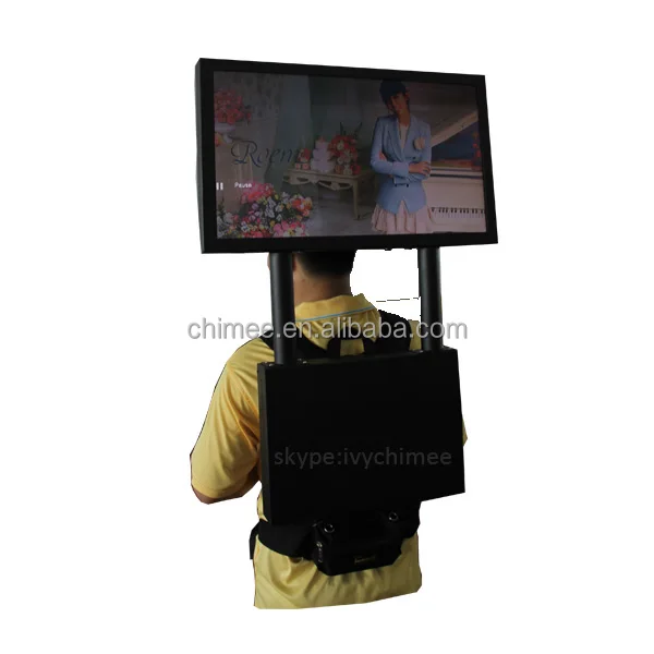 24 Inch Backpack Advertising Human Backpack Battery Powered Lcd Tv ...