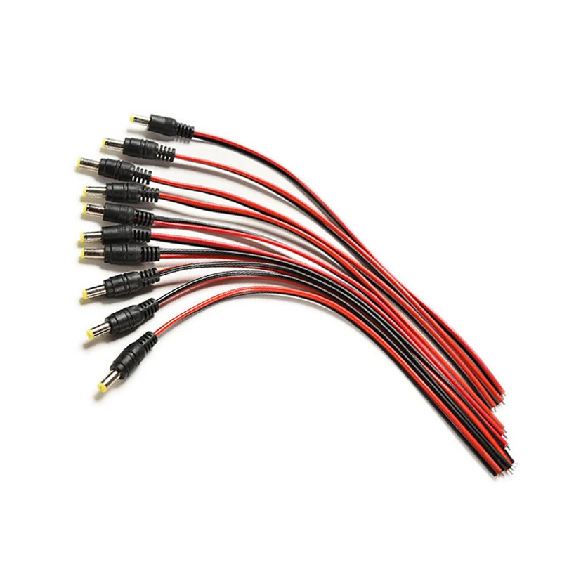 12v Dc Power Pigtail Male 5.5x2.1mm Cable Plug Wire For Cctv Security ...