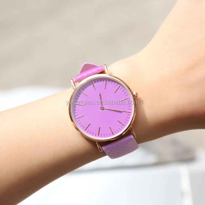 2017 Latest Lady Wrist Leather Quartz Temperature Color Strap Changing ...