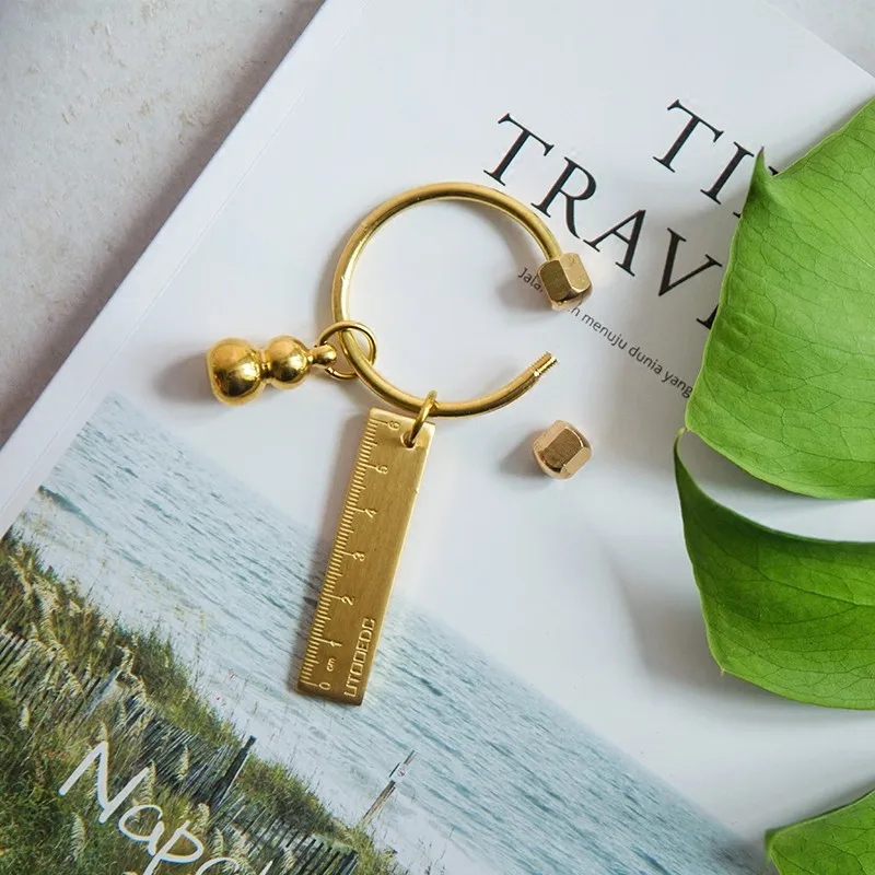 Oval Shape Brass Keychain - Personalized Creative Pure Copper