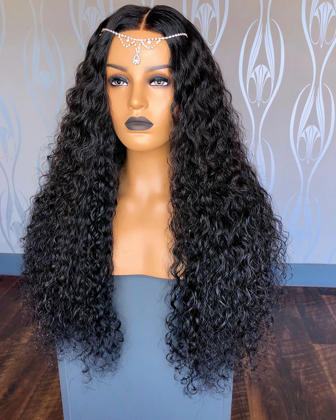 26 Inch 180% Density Indian Remy Hair Water Wave Full Lace Wig - Buy ...