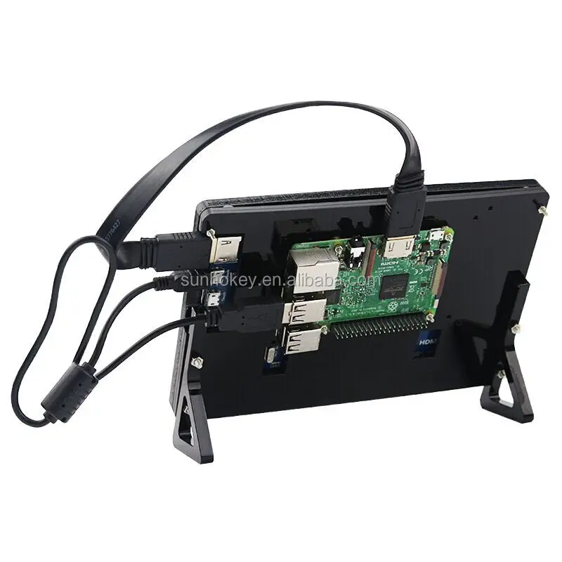 7 인치 Lcd 케이스 라즈베리 파이 Lcd 터치 스크린 디스플레이 모니터 브래킷 케이스 라즈베리 파이 3 Lcd