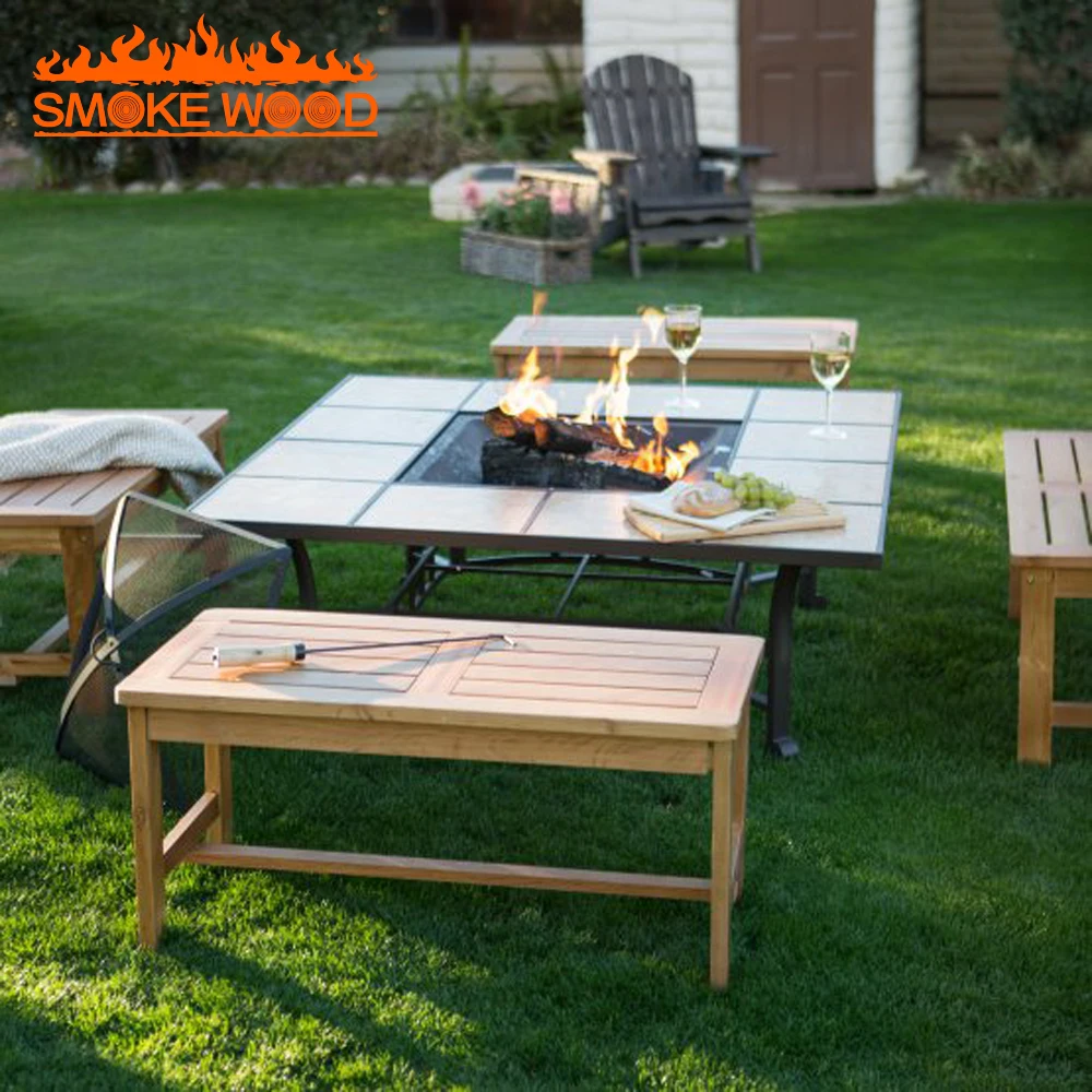 High Quality Outdoor Large Stone Ceramic Fire Pit Table For Outdoor ...
