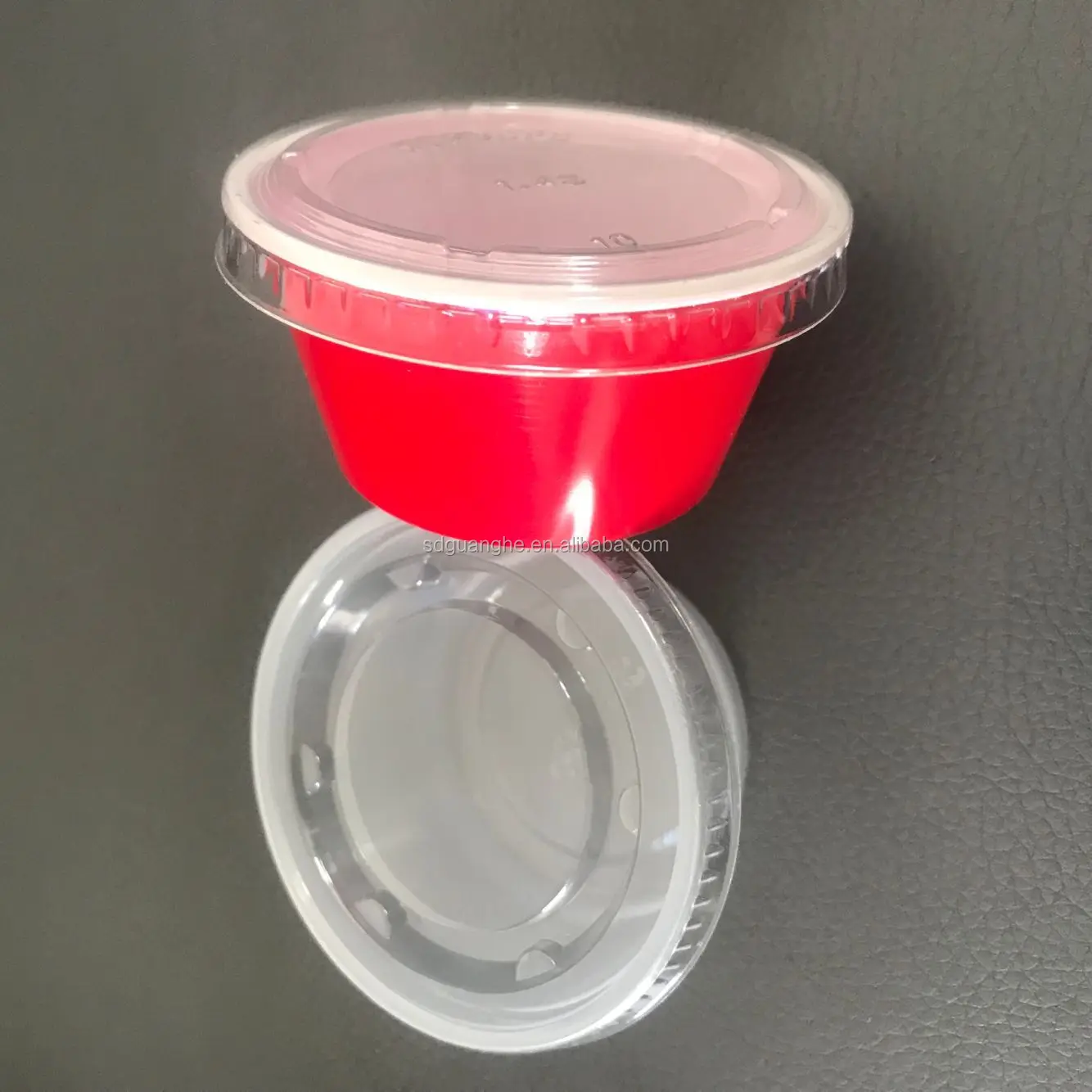 2oz/60ml Pp Red Disposable Plastic Sauce/dessert/salad Packing Mini ...