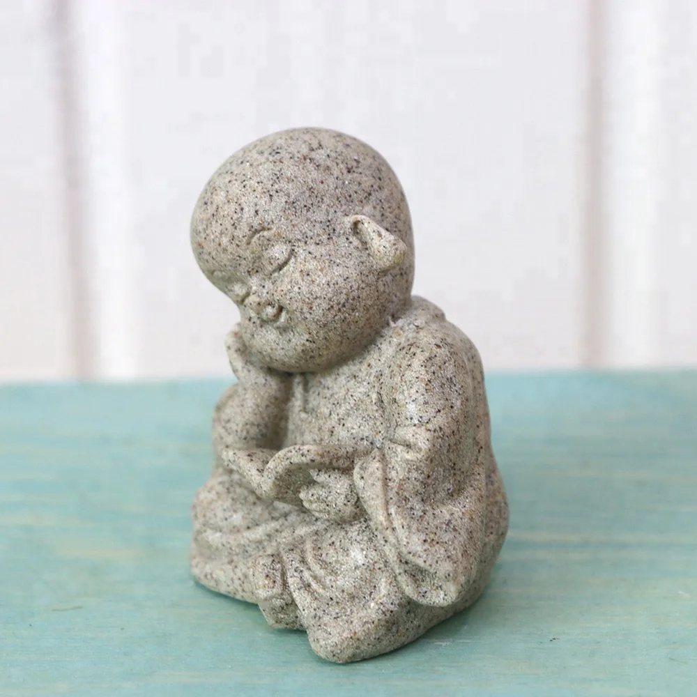 Baby Buddha Statues Laughing Sculptures Mini Joyful Monk