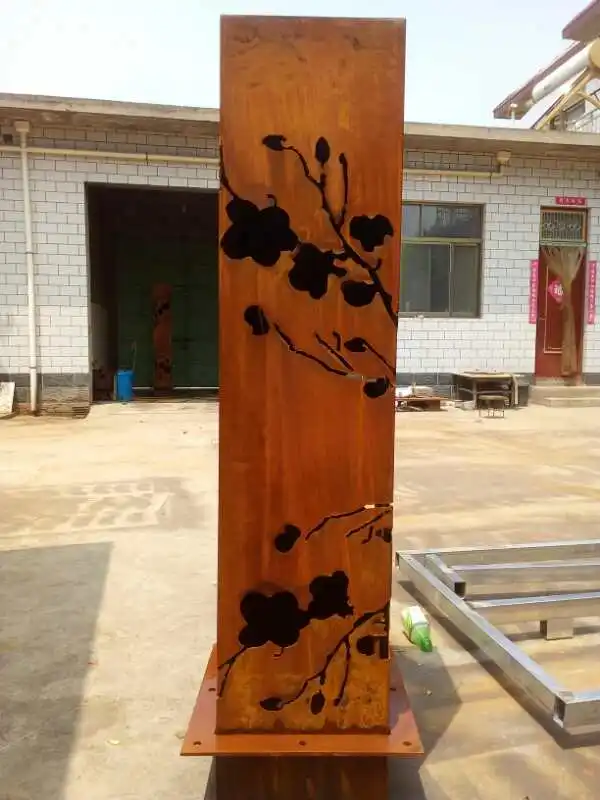 Corten Rusted Steel Metal Landscape Bollard Post For Garden Decor - Buy ...