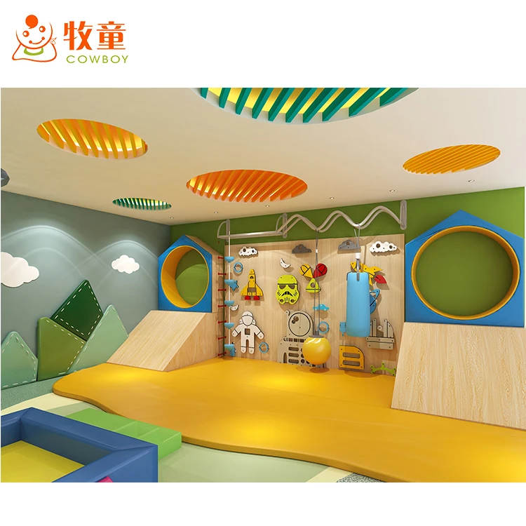 Customized Kids Indoor Soft Playarea Colorful Design Pe Climbing Wall ...