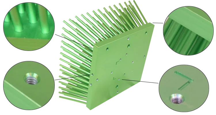 Radiator Pin Fin Square Heat Sink 160mm 100w Led Grow Light Heatsinks ...