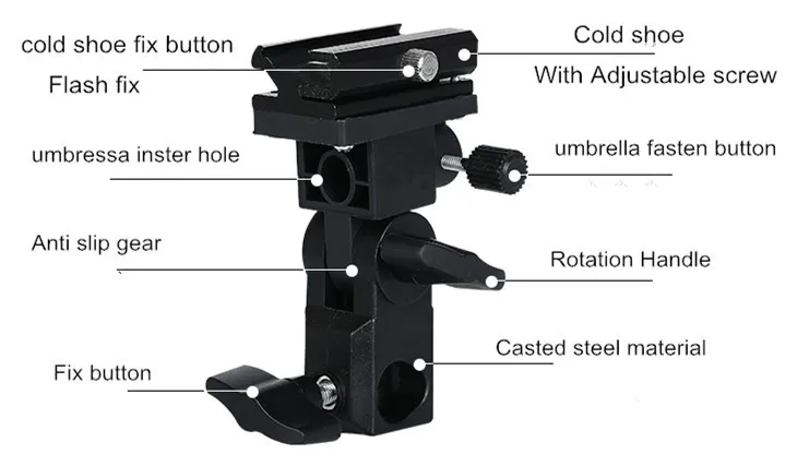 Aluminum Camera Flash Bracket B For Flash Holder+umbrella+stand Kit ...