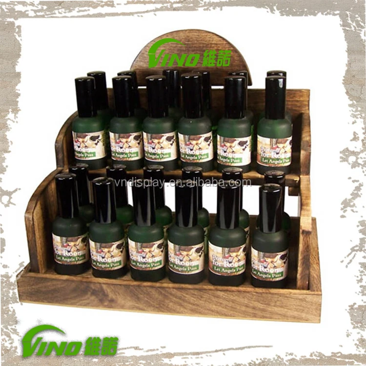 Wooden Makeup Cosmetic Counter Display Stand Nail Polish Rack - Buy ...