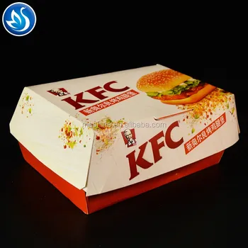 Custom Logo Printed Disposable Foldable Paper Kfc Burger Box - Buy Kfc ...