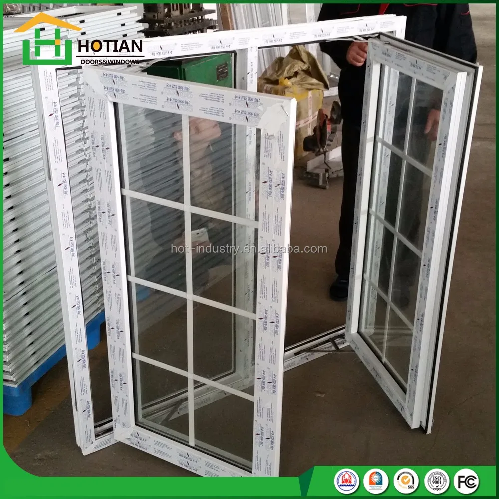 High Quality Air Ventilation White Color Pvc Casement Window With Three ...
