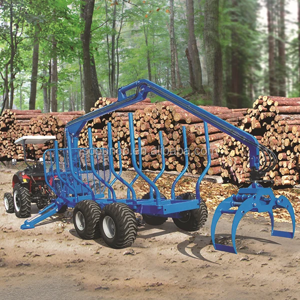 70hp Lovol Tractor Logging Trailer With Crane/tractor Logs Trailer With ...