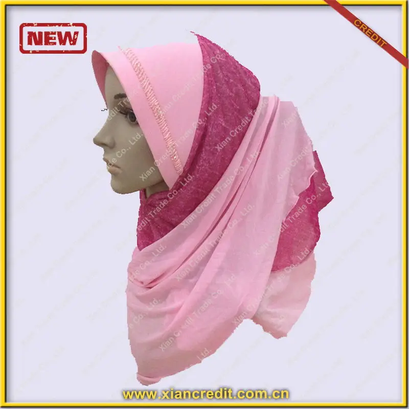 Arab Fashion Pink Muslim Girl Hijab Style In Meryl Fabric - Buy Latest ...