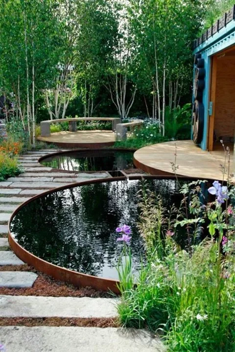 Corten Steel Pond Water Pool Fountain - Durable & Stylish
