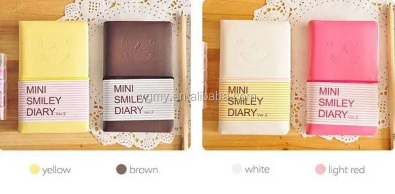 Candy Colors Fashion Cute Charming Mini Smiley Paper Diary Notebook ...