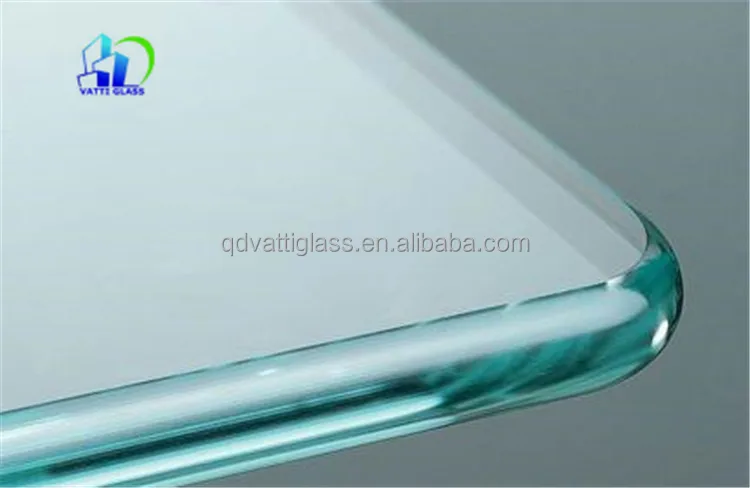 Chamfer Edge Clear Float Glass With Toughened And Single Frosted Arris ...