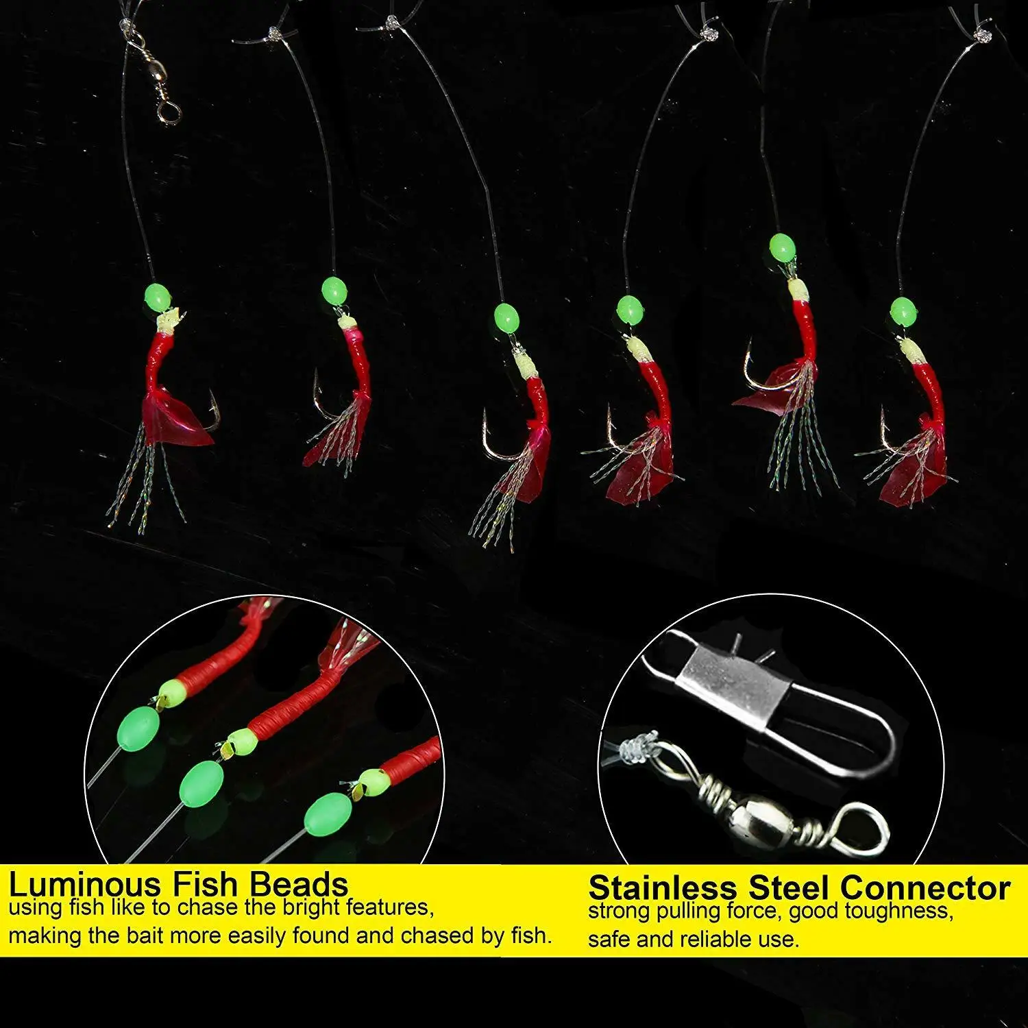 Sabiki Rigs Glow Bait Rigs Rigged Fishing Lures/feathers Hooks With ...