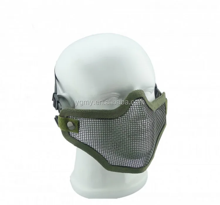 Steel Metal Mesh Lower Half Face Masks - Buy Tactical Airsoft Mask ...