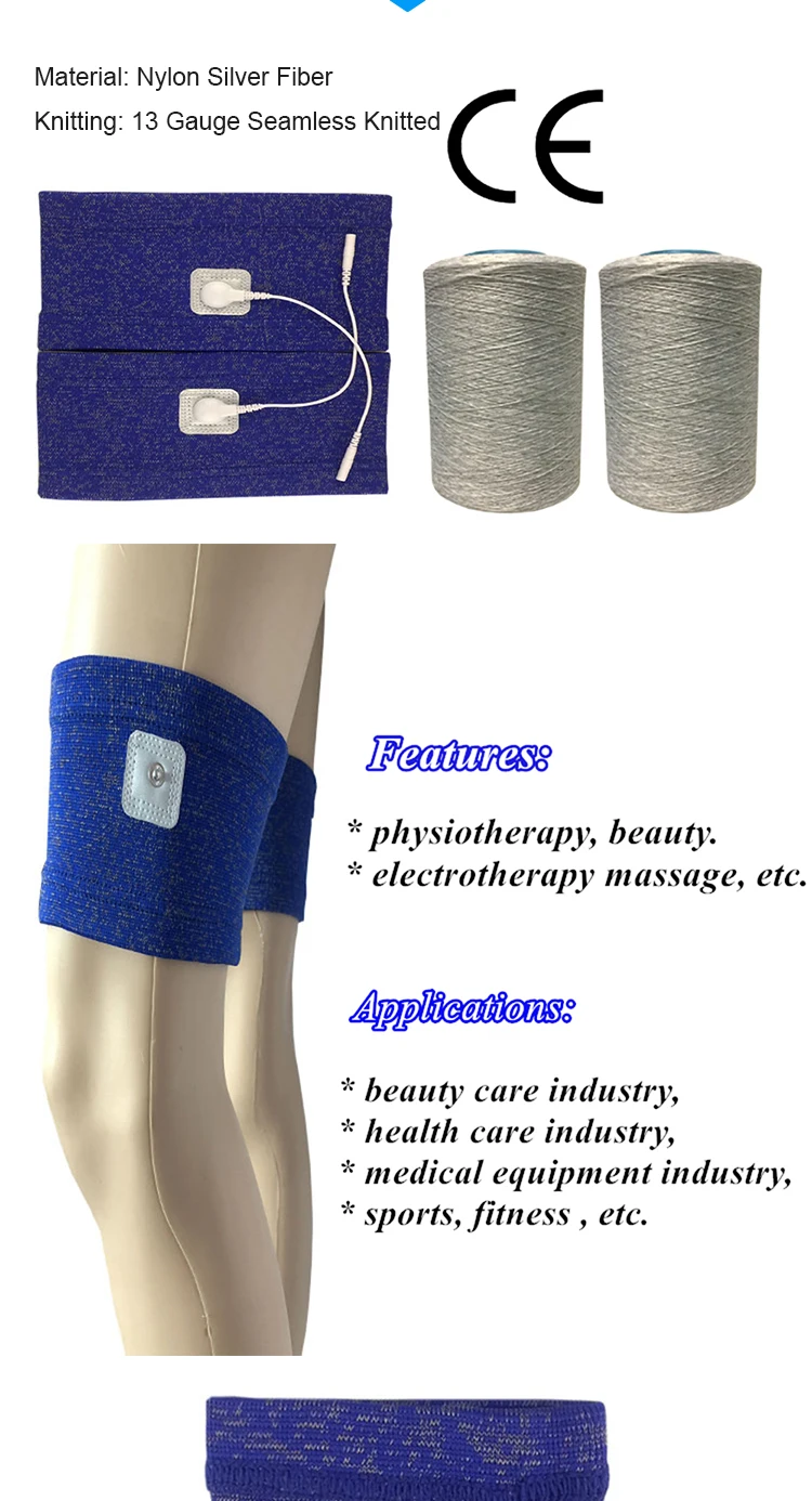 Tens Unit Electrode Knee Sleeve Silver Fiber Vibrating Unit Knee Sleeve ...