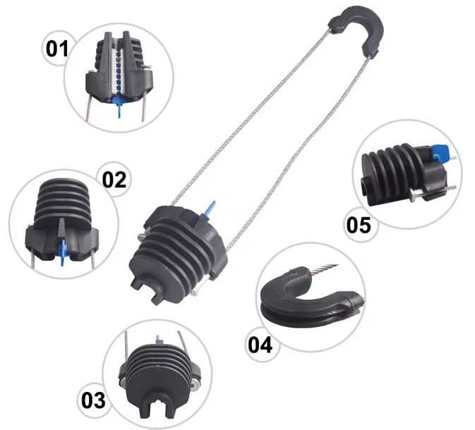 Anchor Clamp Suspension Clamp Tension Clamp For Adss Overhead Fiber ...