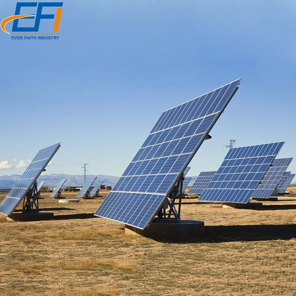 Sun Tracking Solar Panel Mounting System - Adjustable Inclination