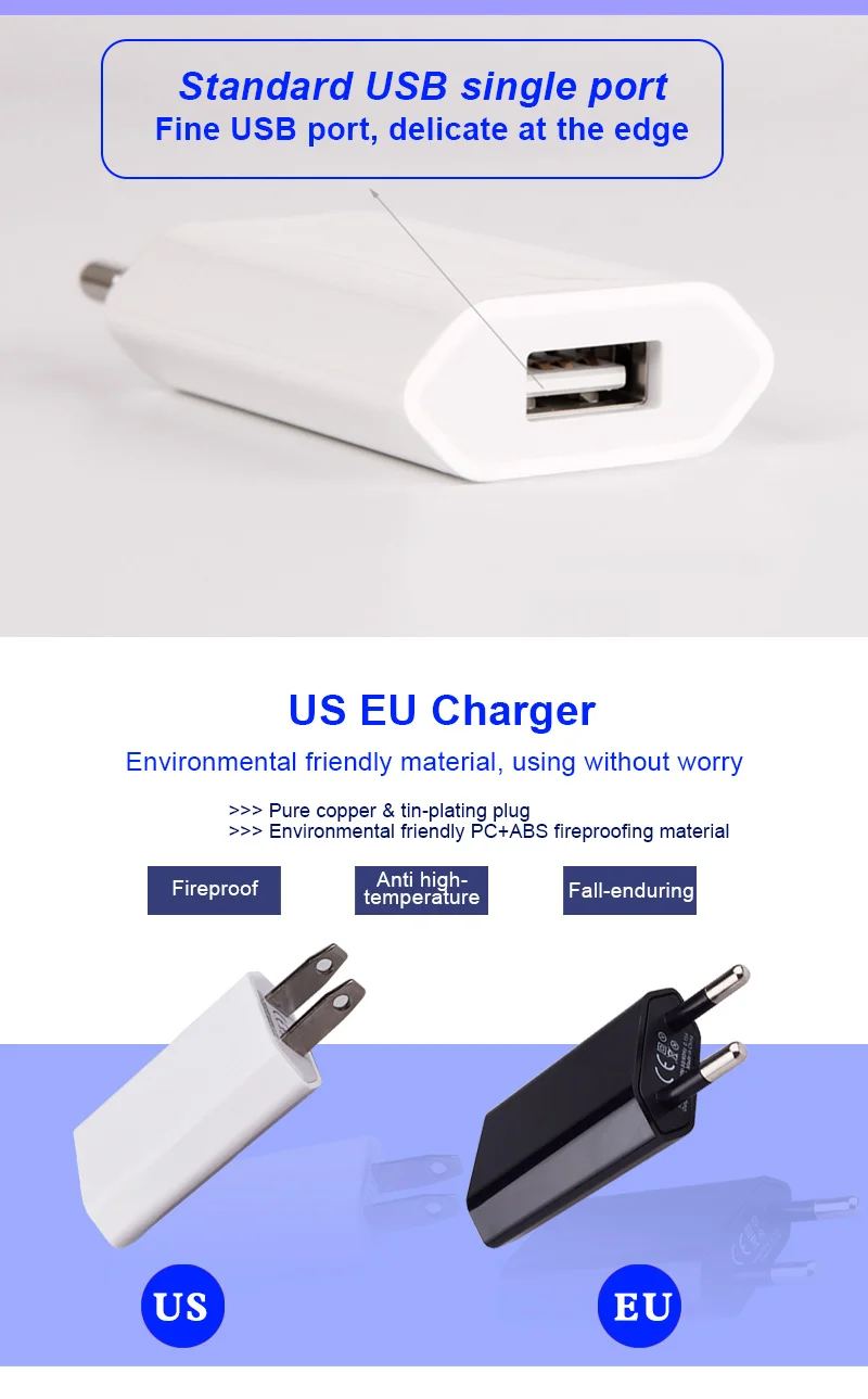 Ce Rohs Fcc Certified Portable 5v 1a Single Usb Universal Wall Charger ...