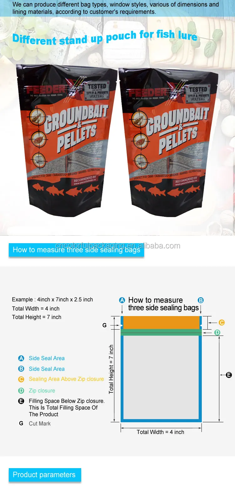 Wholesale Fish Lure Plastic Packaging Bag With Ziplock / Custom Printed ...