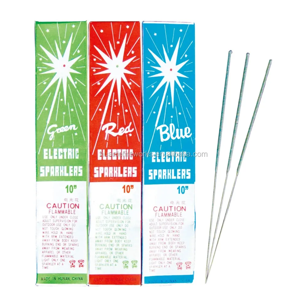10" Color Sparkler Fireworks For Kids And Party Show With Bamboo Stick ...