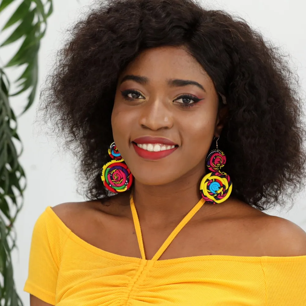 Stylish Handmade African Print Earrings 5 Pairs 100% Cotton Wax Print ...