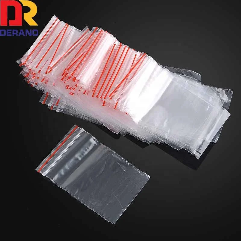 Transparent Ldpe Red Line Plastic Zip Lock Bag - Buy Red Line Plastic ...