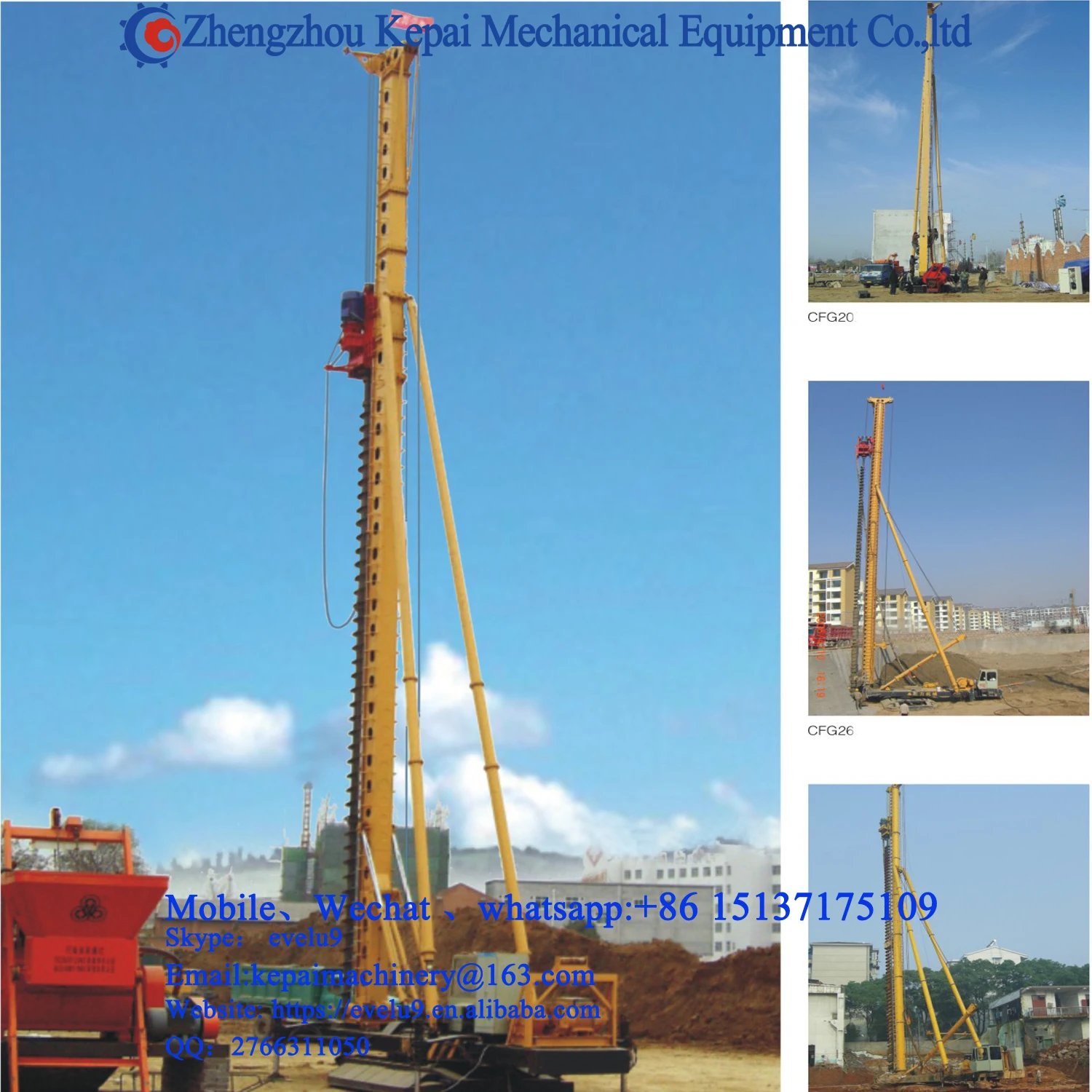 Hydraulic Cfg Piling Rig (cfg26) - Buy Hydraulic Piling Rotary Rig,Cfa ...