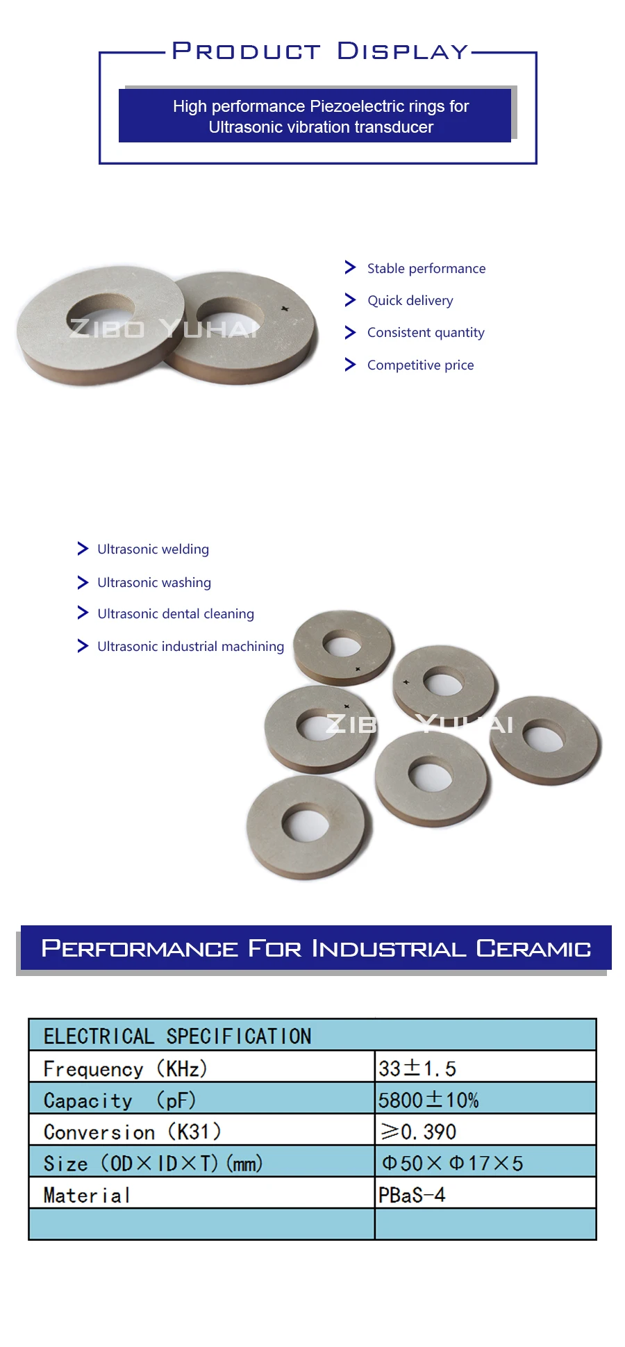 Ultrasonic Cleaning Transducer,Piezo Ring Piezo Ceramic Piezoelectric ...