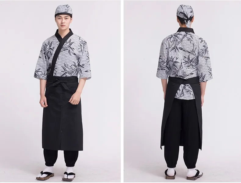 The Sushi Bar Cook's Uniform Izakaya Fukuya Teppanyaki Bamboo Leaf ...