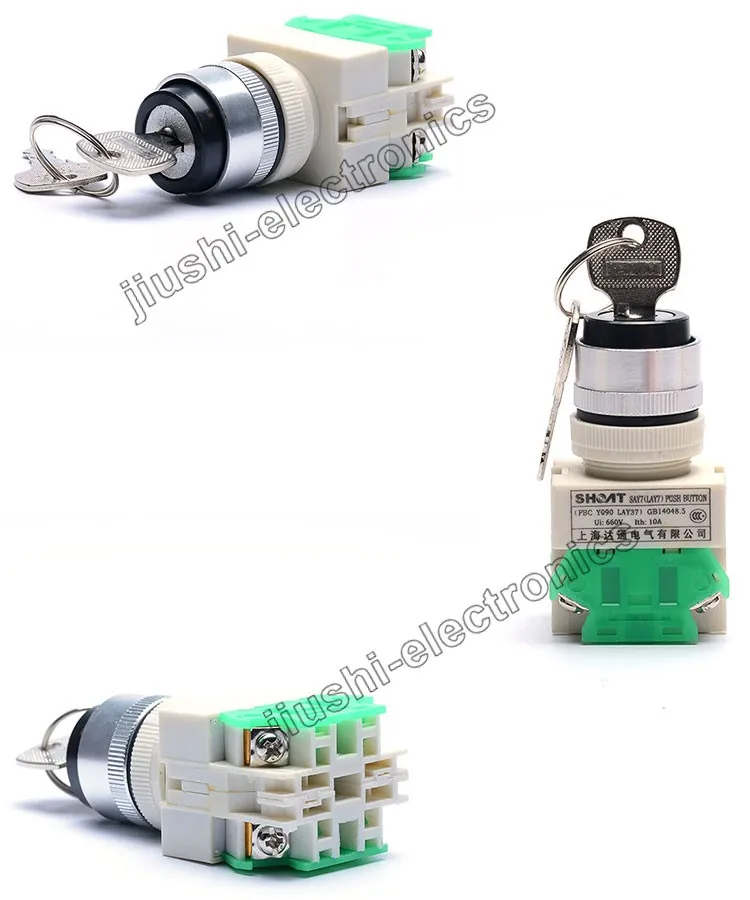 Lay37-20y/3 3 Position Key Switch Push Button Selector Switch Y090 Lay7 ...