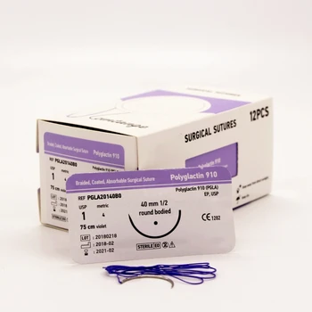 Disposable Medical Polyglactin 910 Absorbable Surgical Suture With ...