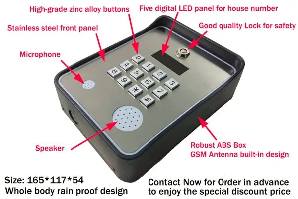 GSM Intercom Audio Wireless Intercom for Apartment - 400 Houses