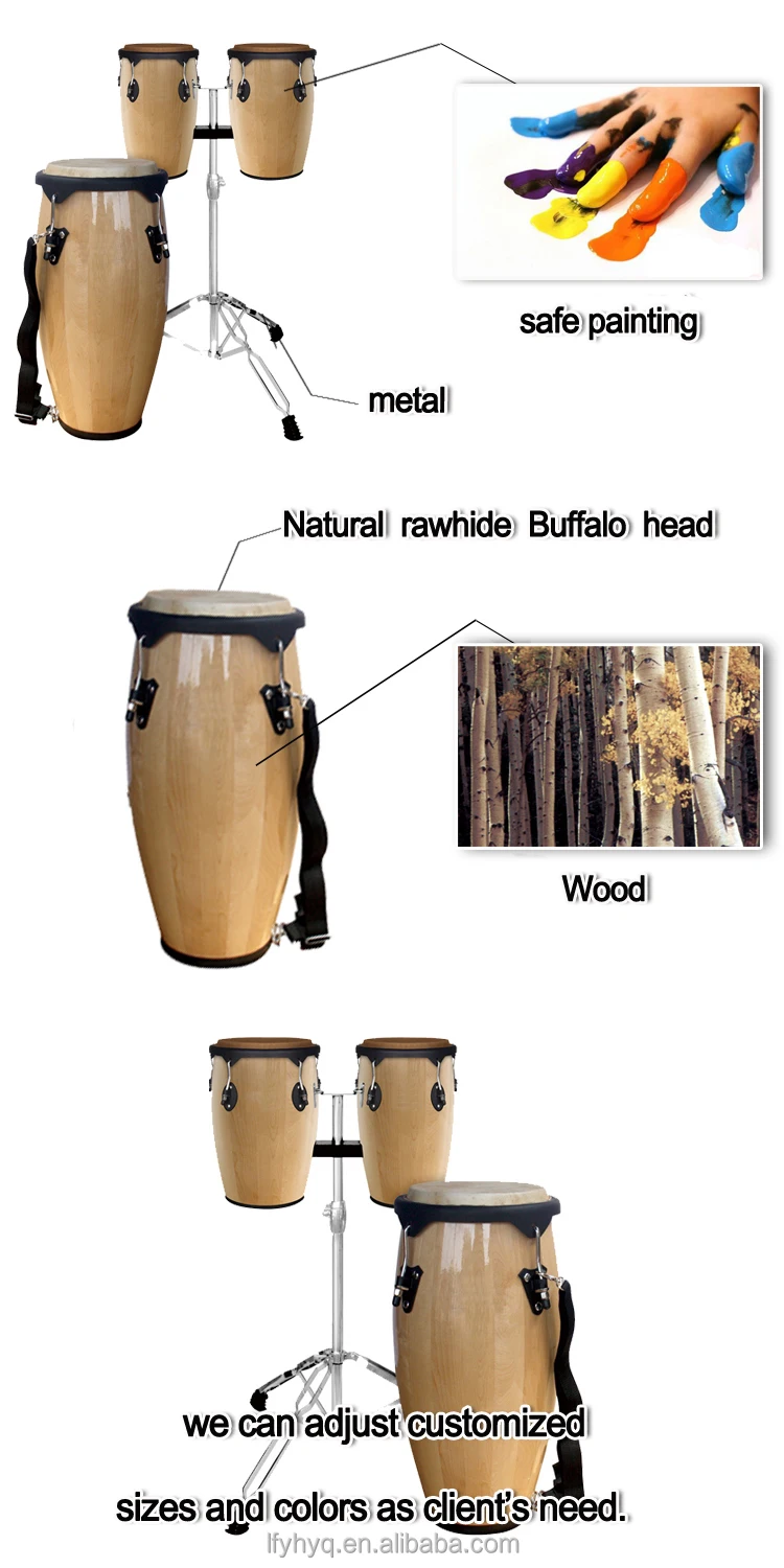 Tunable Natural Wood Conga Drum - YH Cajon Drum D046-1