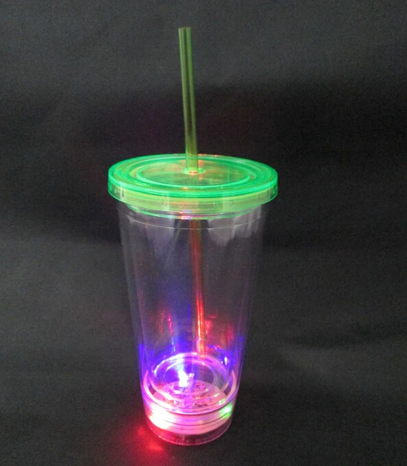Uneven Surface Straw Tumbler With Led Light/ Led Light Up Tumbler With ...
