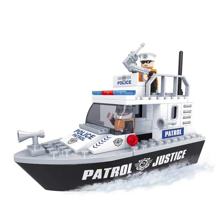 2019 New Police Patrol Boat Intelligence Plastics Bricks Toy For ...