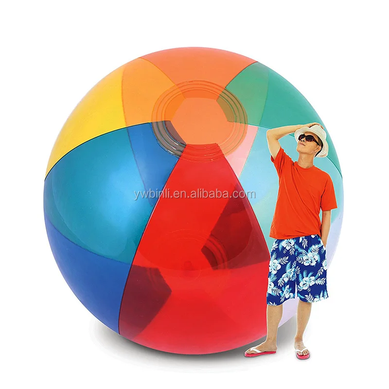 Rainbow Color Giant Beach Ball With Logo 200cm Diameter Inflatable Ball ...