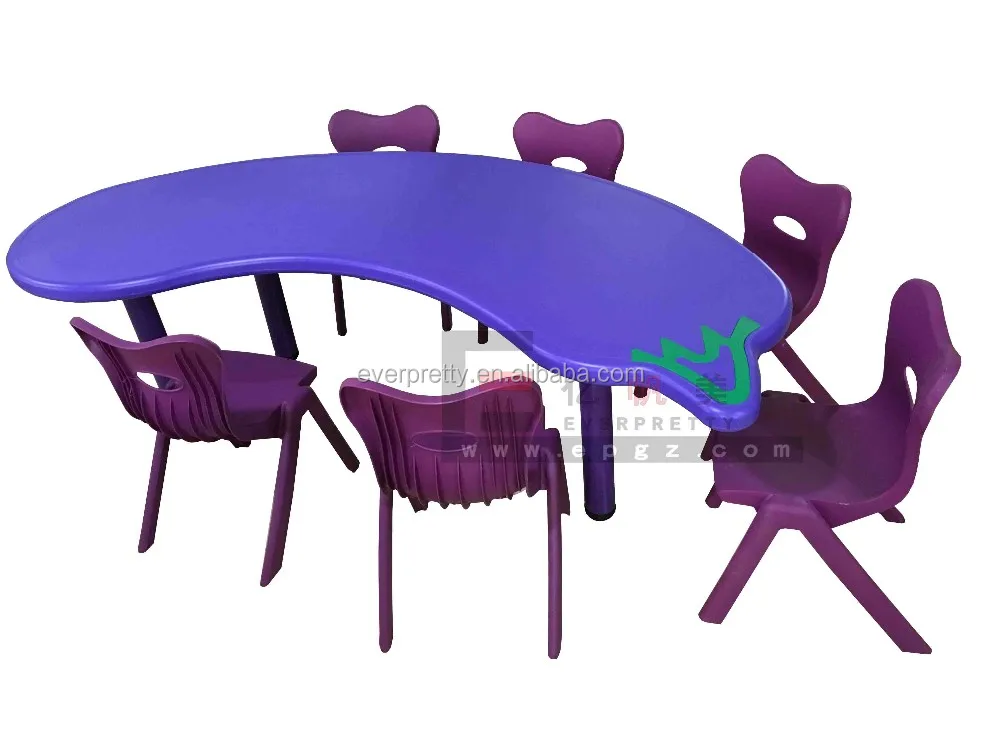 Kindergarten U Shaped Kids Table Sets - Solid Wood Quality