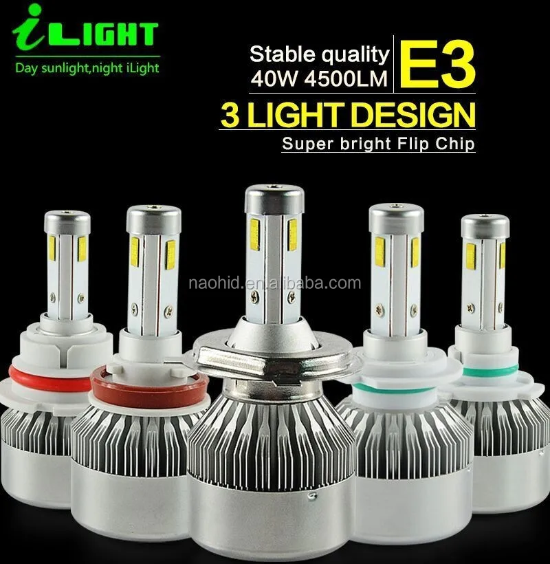 Nao Stable Quality E3 Led Headlight 40w H4 H7 H11 H13 9005 9006 ...