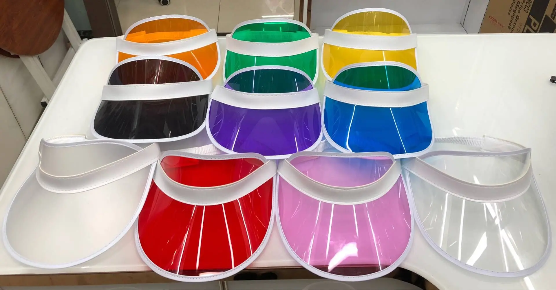 Promotional Custom Made Transparent Colorful Pvc Sun Visor - Buy High ...