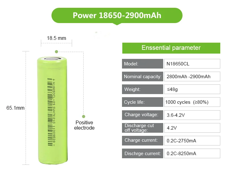 18650 Rechargeable Battery Cell 2900mah For 13s7p 10s3p 10s4p18650 Li ...