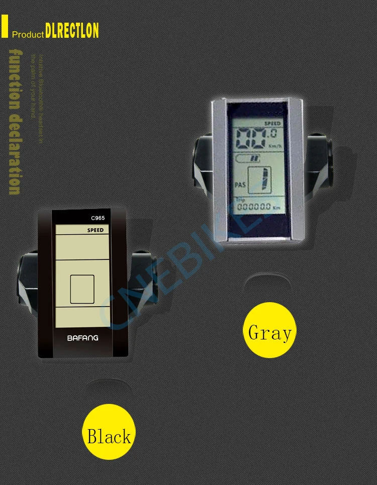 Écran Lcd Pour Vélo Électrique C965,Pouces,Pour Bafang Bbs01 Bbs02 ...