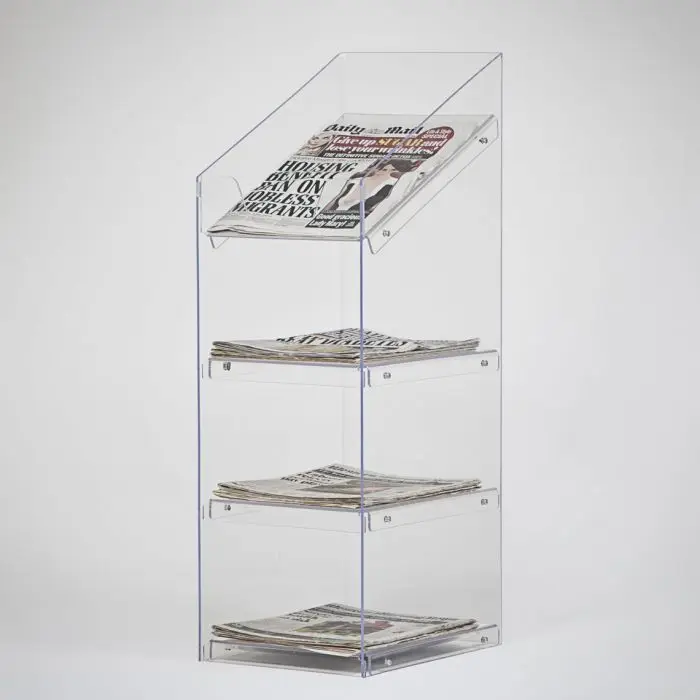 Clear Acrylic Tabloid Newspaper Display Rack Stand - Buy Clear Acrylic ...