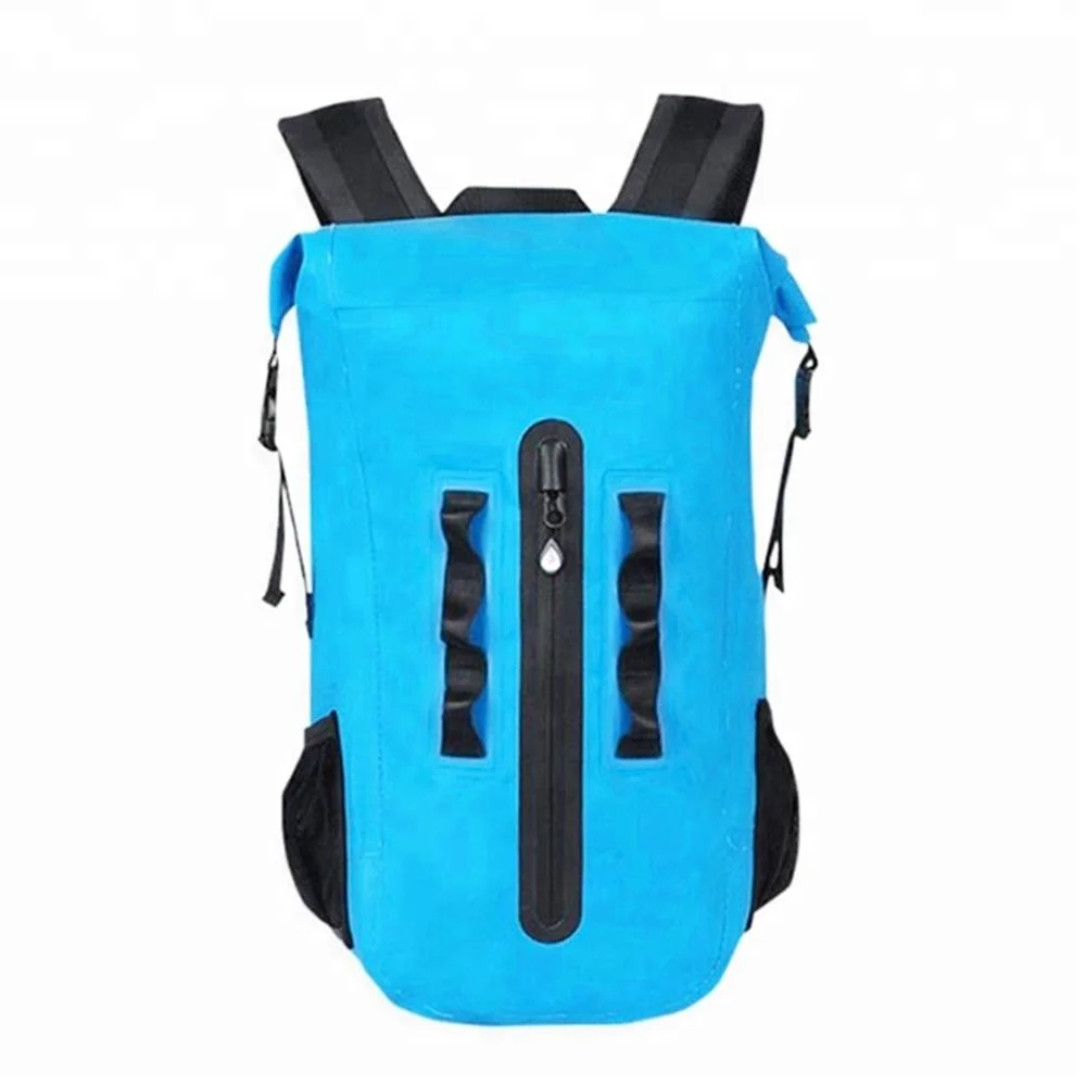 Outdoor Hiking Camping Dry Bag 500d Pvc Front Zipper Pocket Welded Seam ...